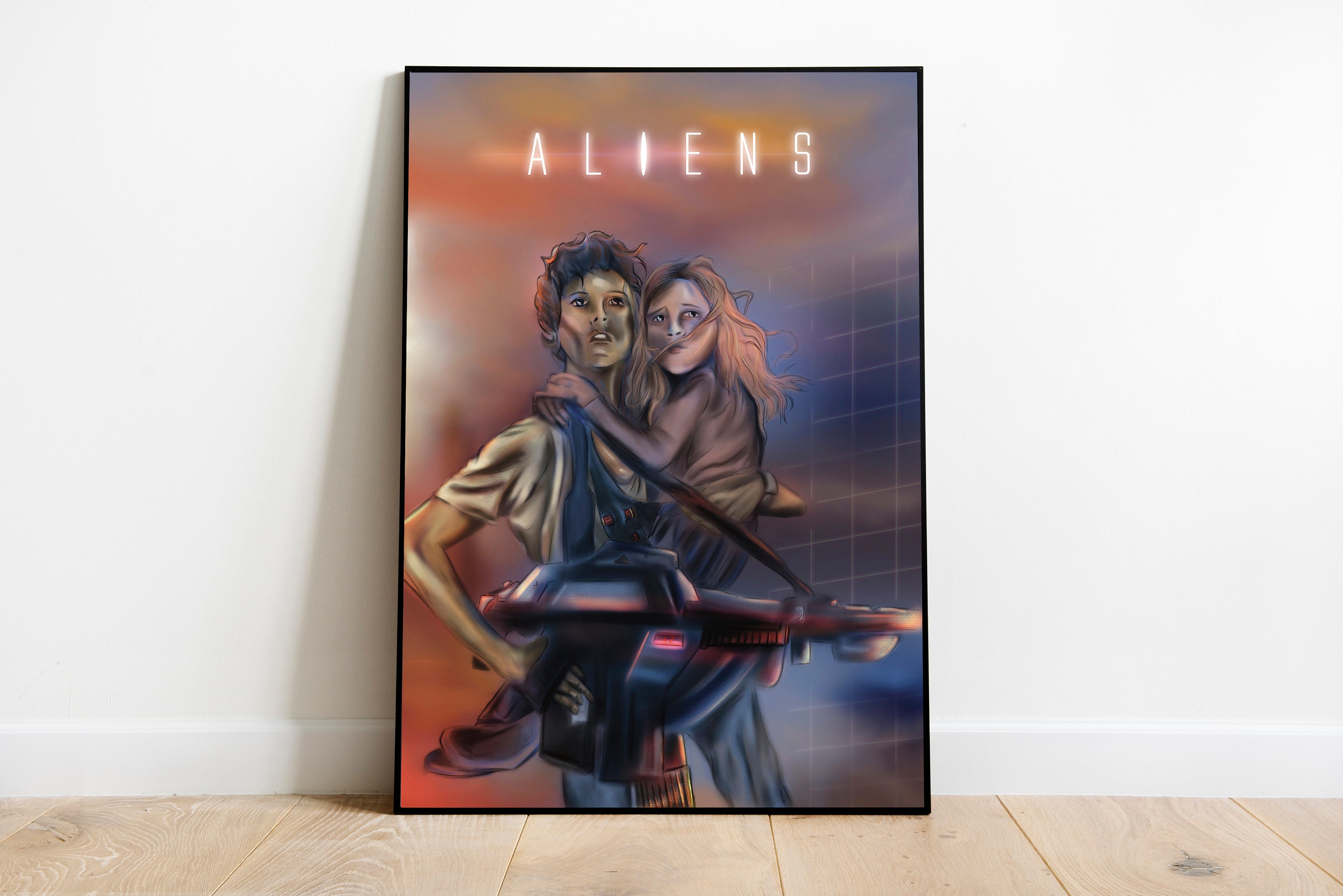 Alien Movie Poster, Aliens Art Print, Ripley Poster, Hand Drawn Fanart ...