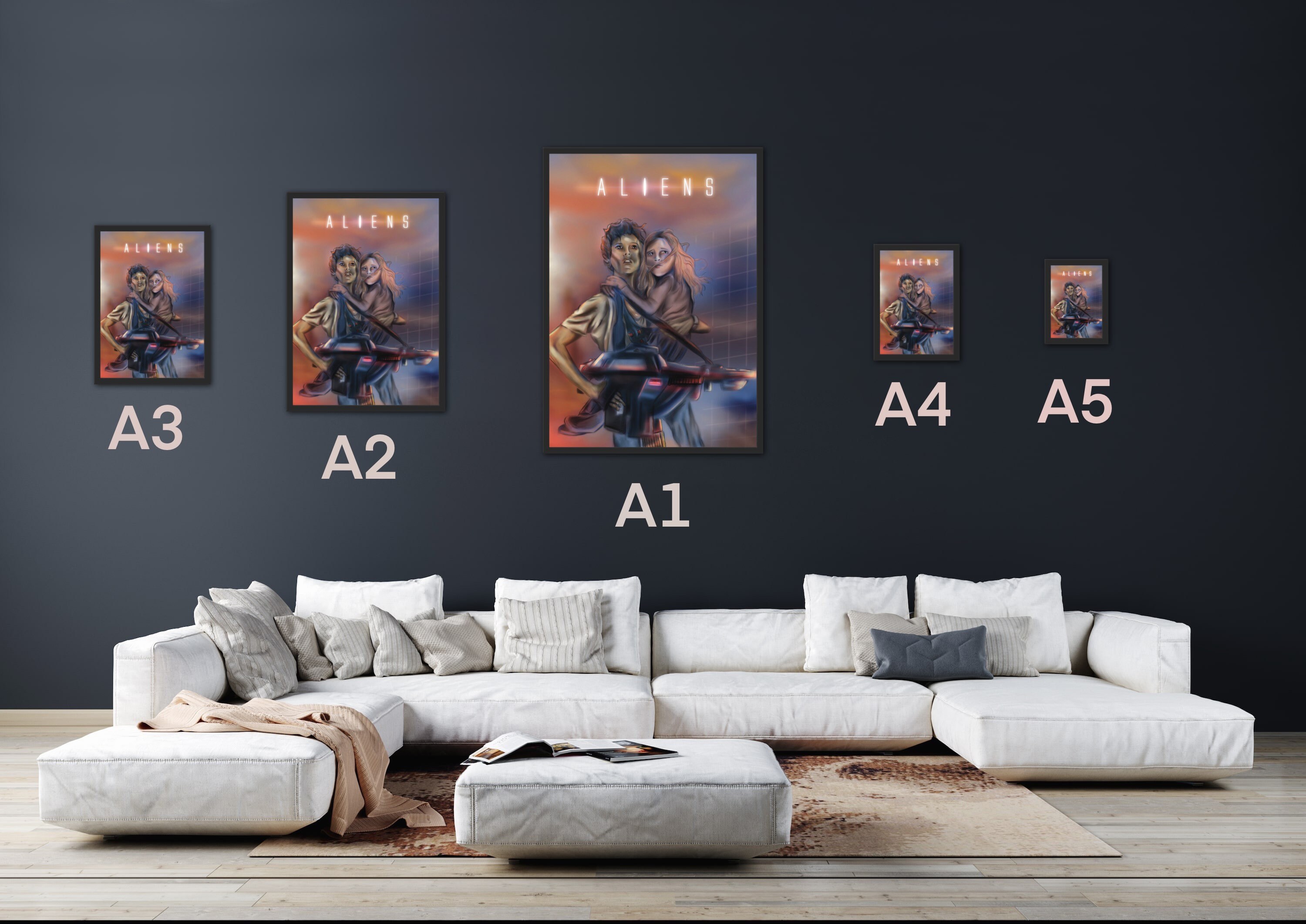 Alien Movie Poster, Aliens Art Print, Ripley Poster, Hand Drawn Fanart ...