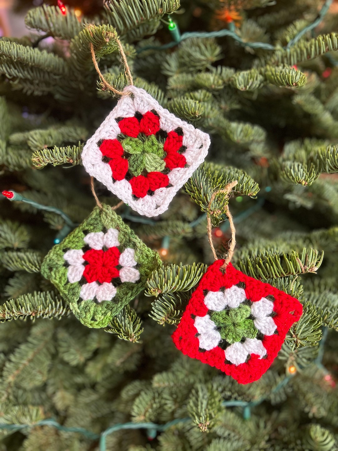Christmas Granny Square Ornaments - Etsy