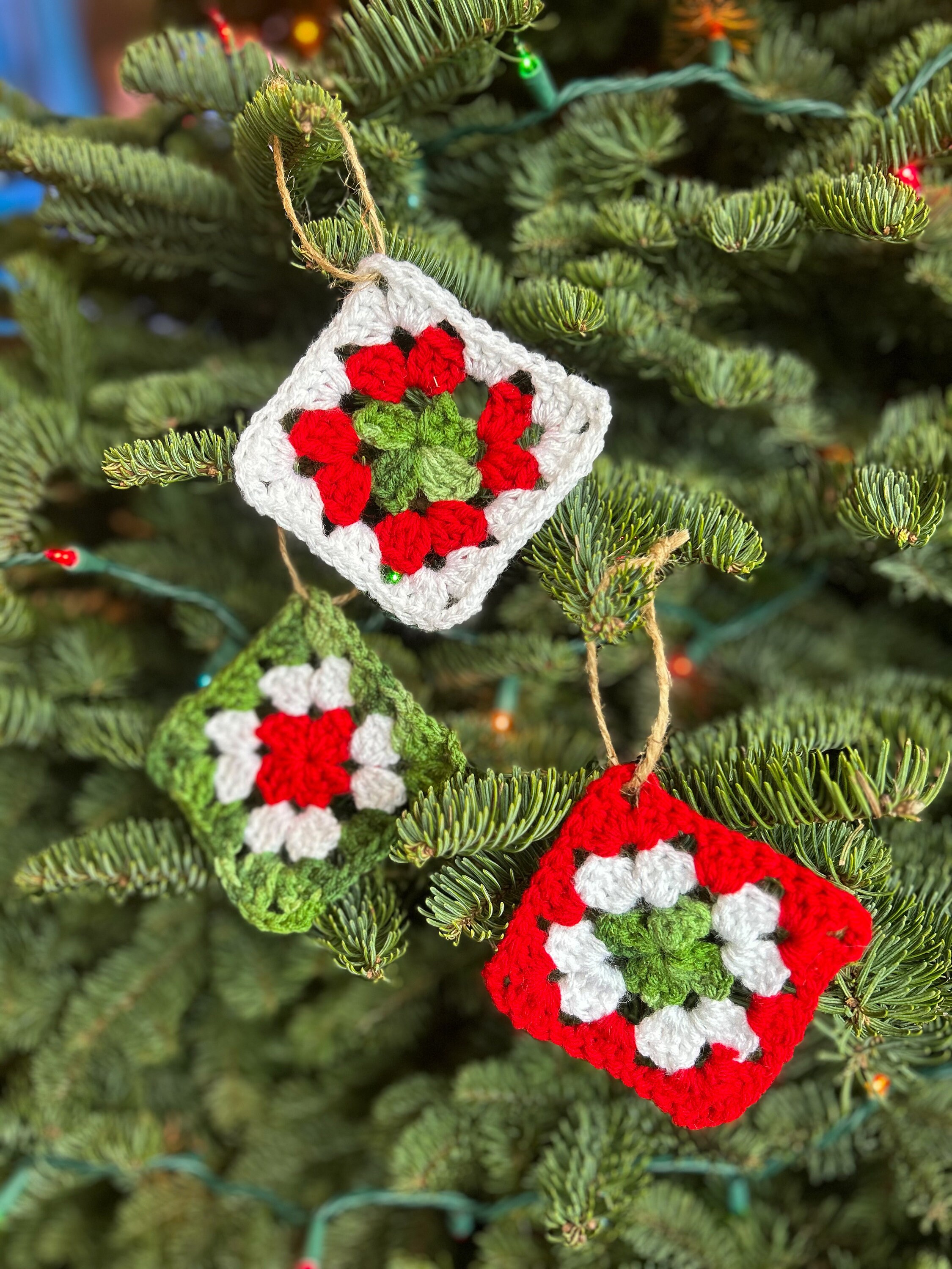 Christmas Granny Square Ornaments - Etsy