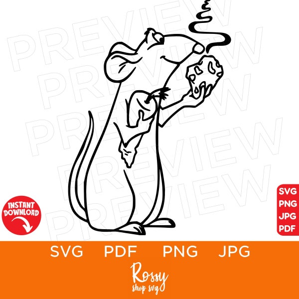 Remy Ratatouille Svg Silhouette - Etsy