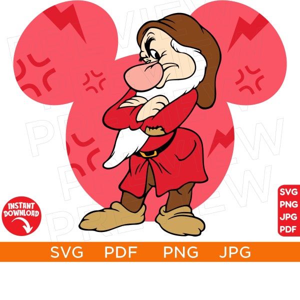 Grumpy Dwarf Clipart - Etsy