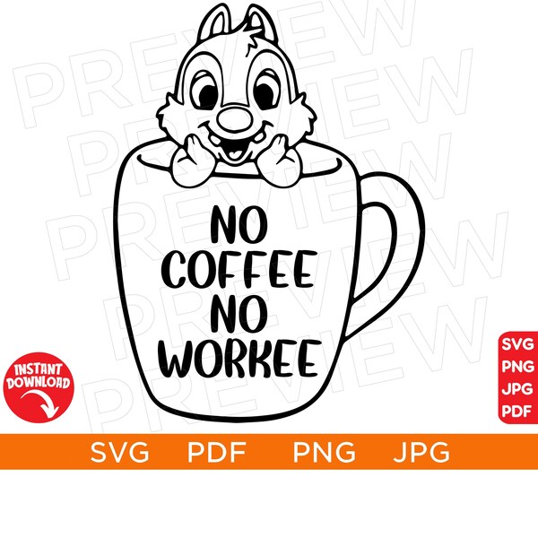 Chip N Dale Coffee Svg File - Etsy