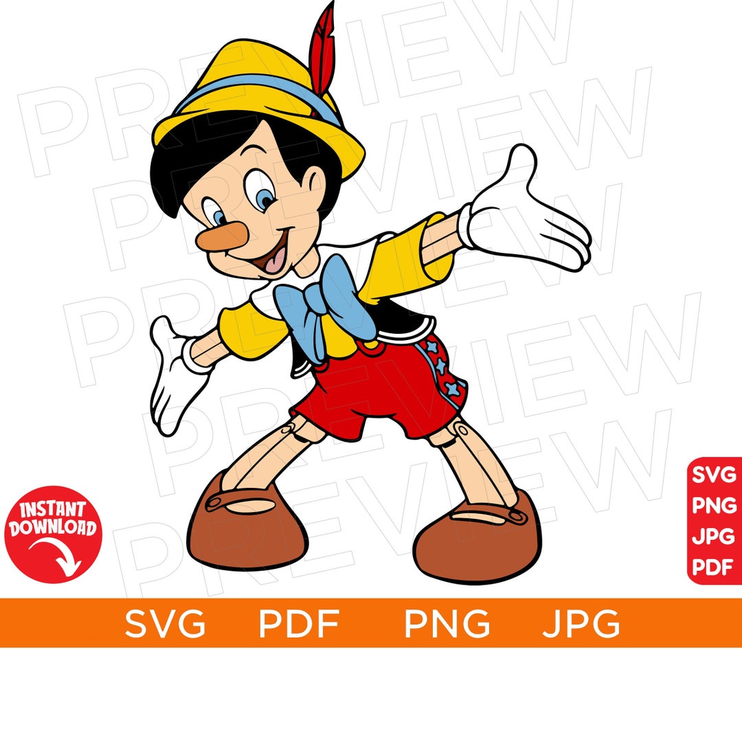 Vector Pinocchio SVG Disneyland Ears Pinocchio Disneyworld - Etsy