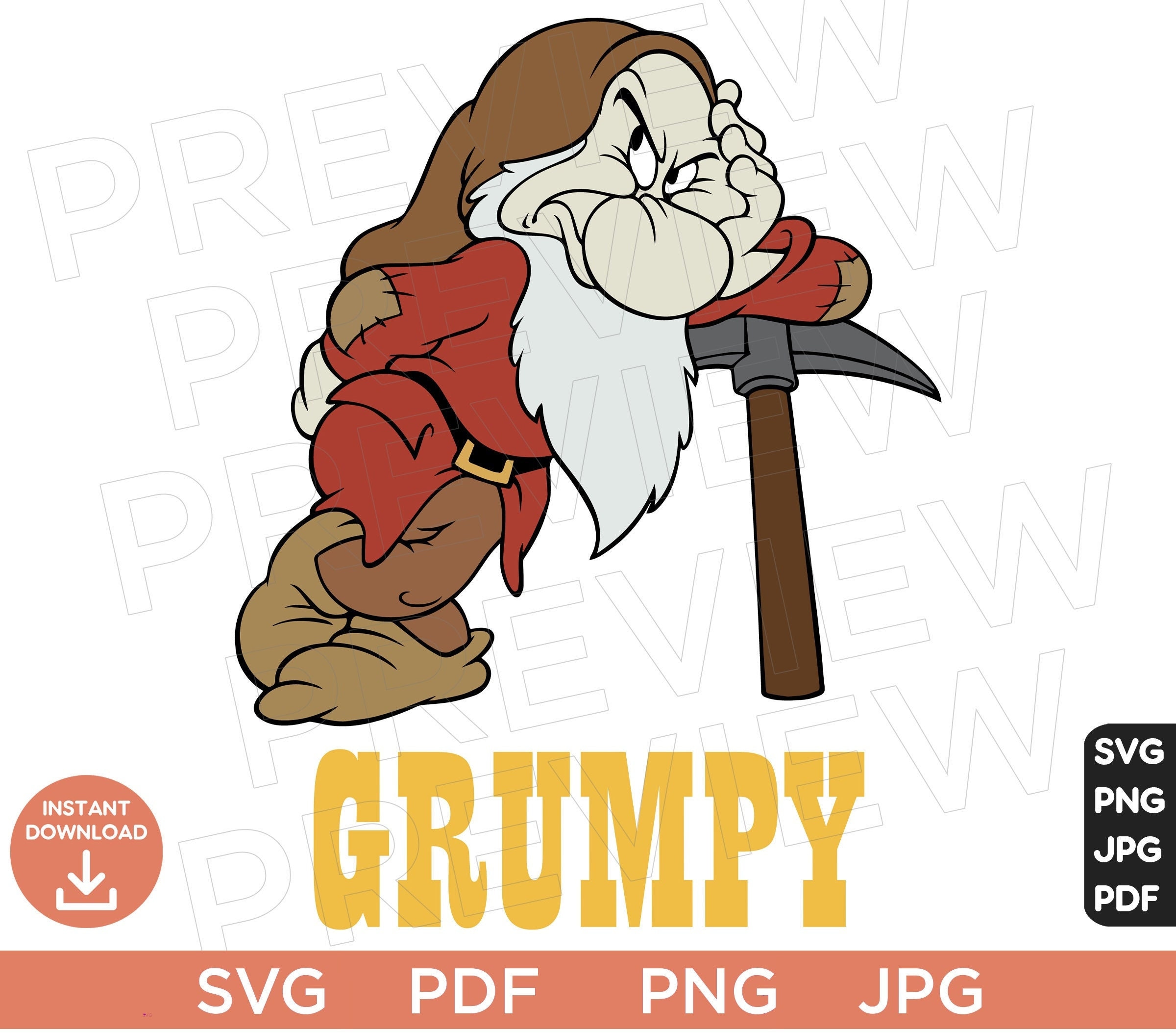 Snow White and the Seven Dwarfs SVG Grumpy Dwarfs Svg - Etsy Ireland