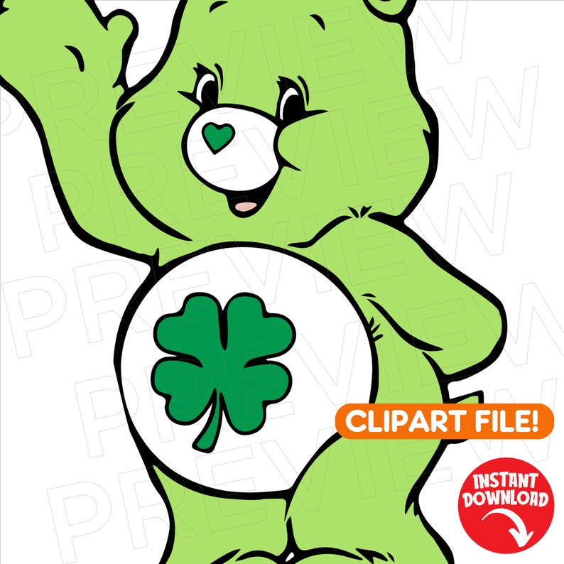 Lucky Bear SVG PNG PDF Care Bear Svg Bear Care Svg Cute Bear - Etsy
