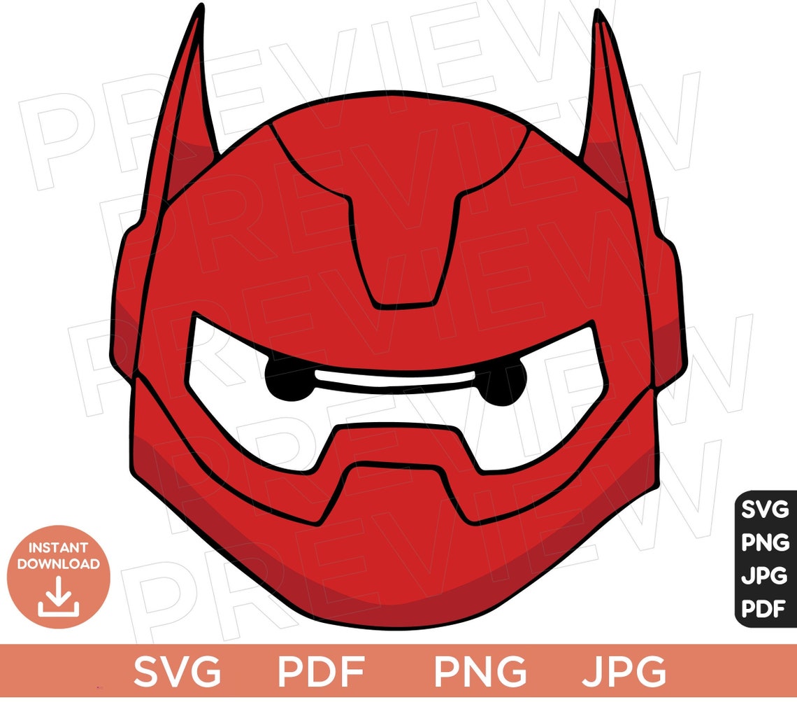 Baymax Vector Face SVG Big Hero Png Clipart Disneyland Ears - Etsy Hong ...