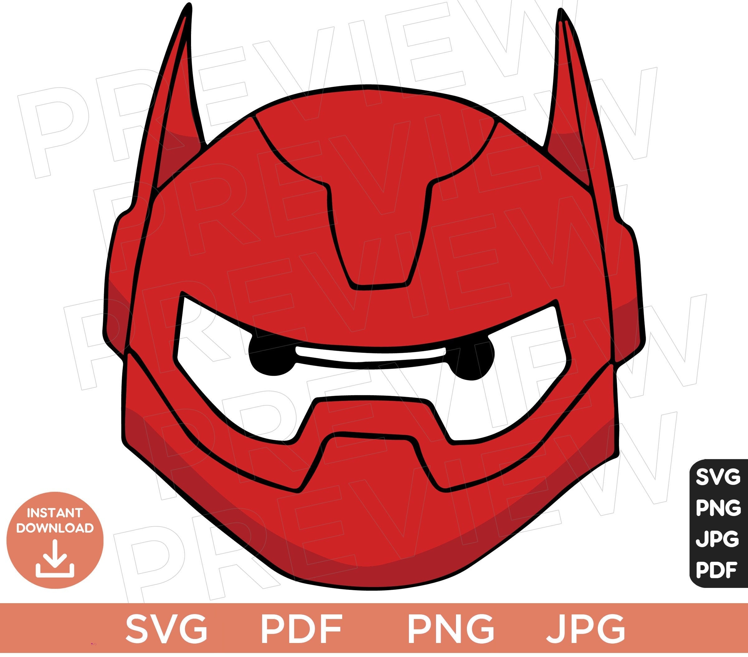 Baymax Vector Face SVG Big Hero png clipart Disneyland ears - Etsy Schweiz