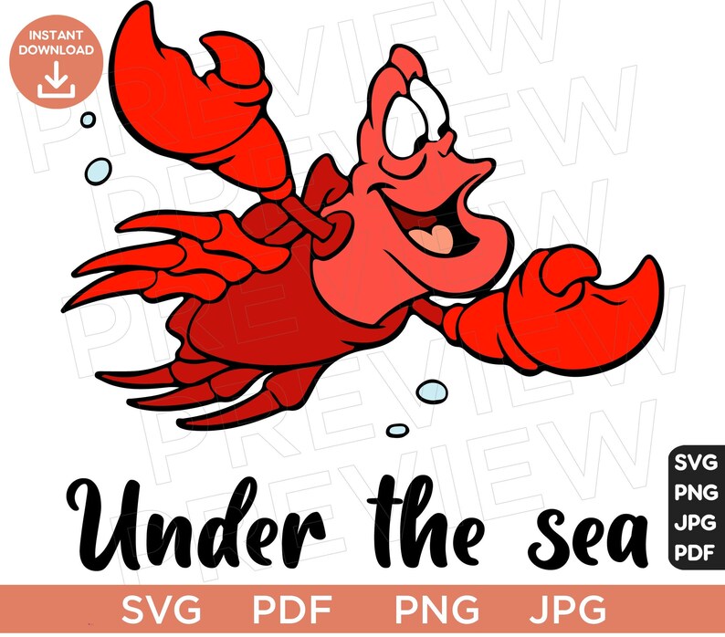 Under the Sea Svg Sebastian SVG the Little Mermaid SVG - Etsy