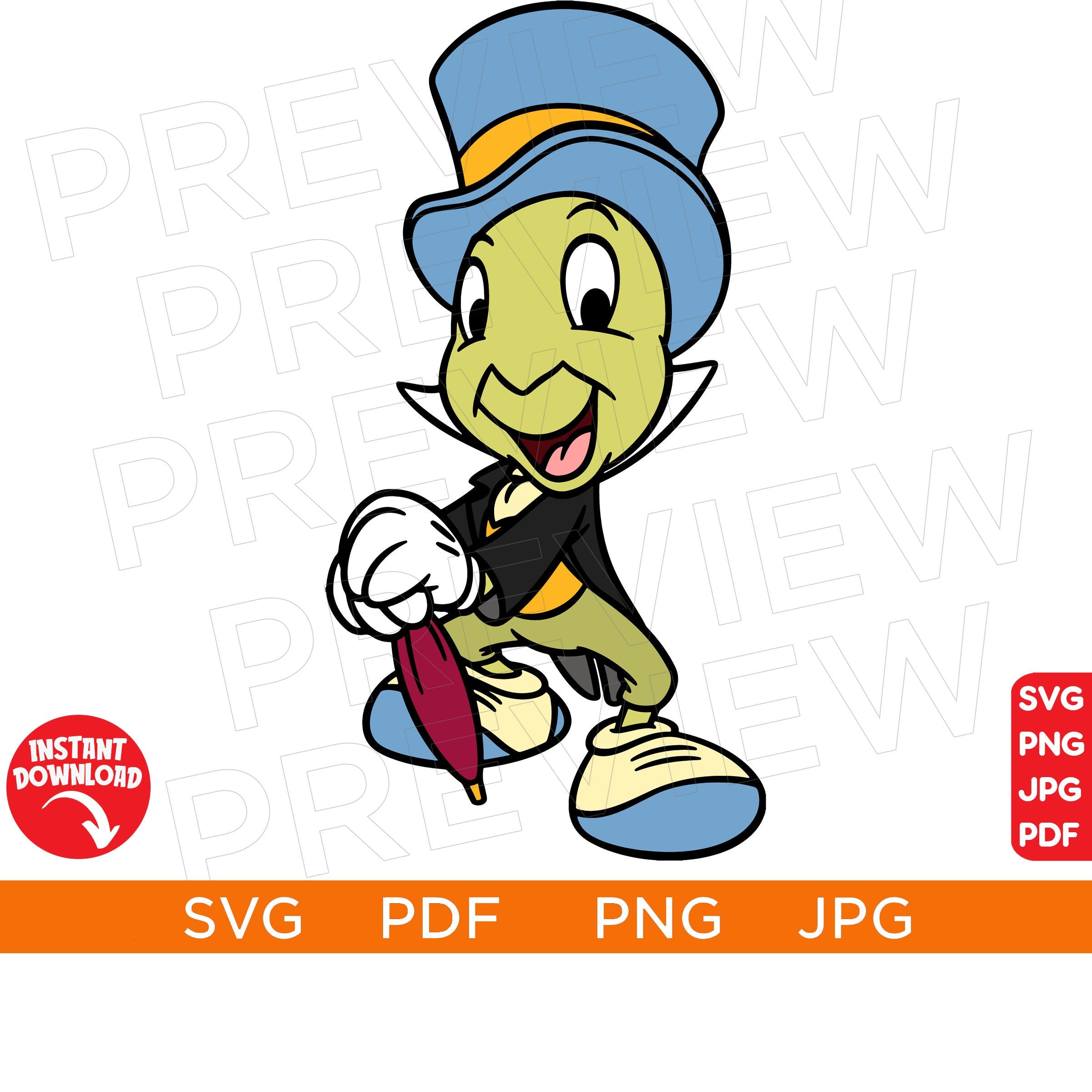 Jiminy Cricket Banjo Clip Art