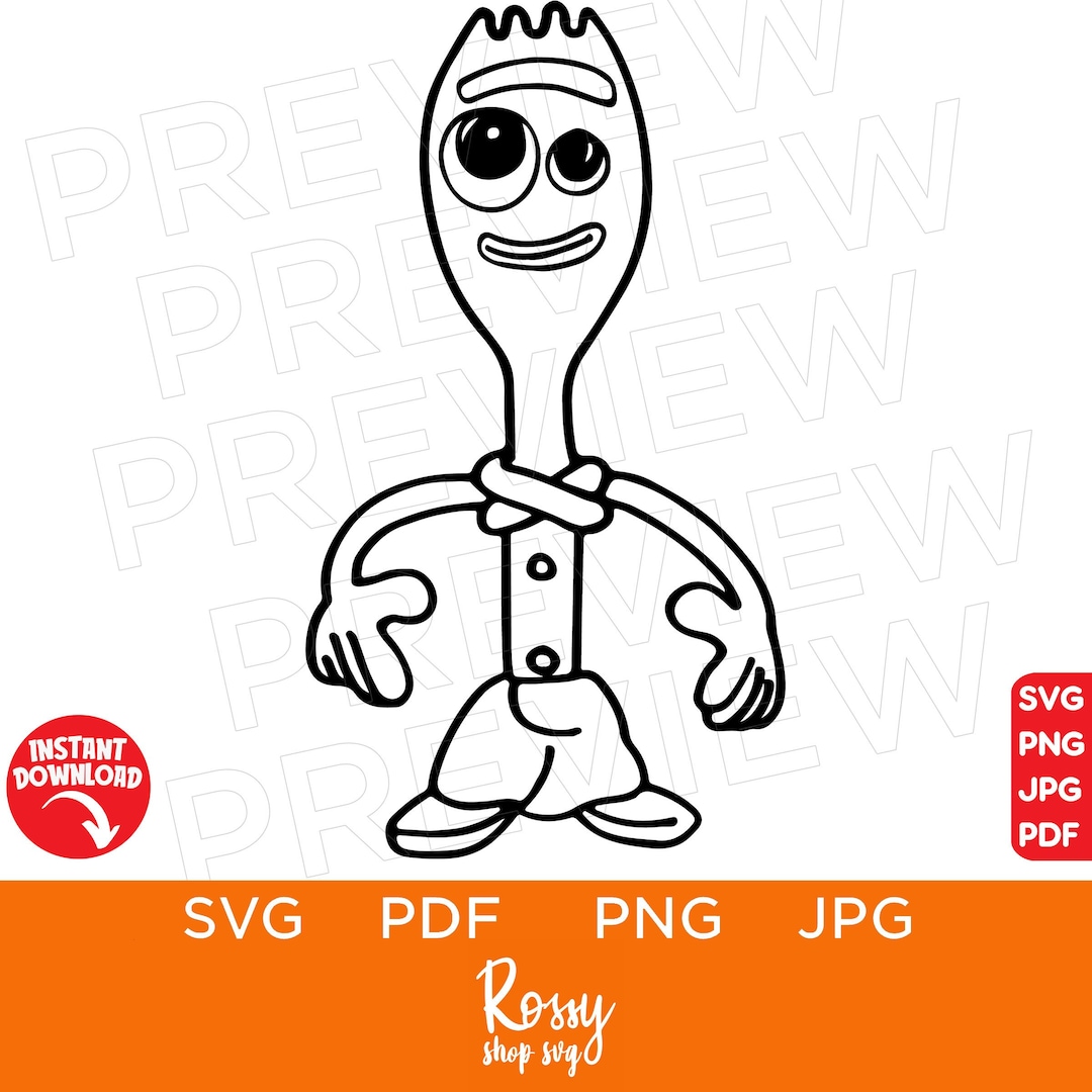 Forky vecteur Svg Forky Toy Story svg Disneyland oreilles svg - Etsy France