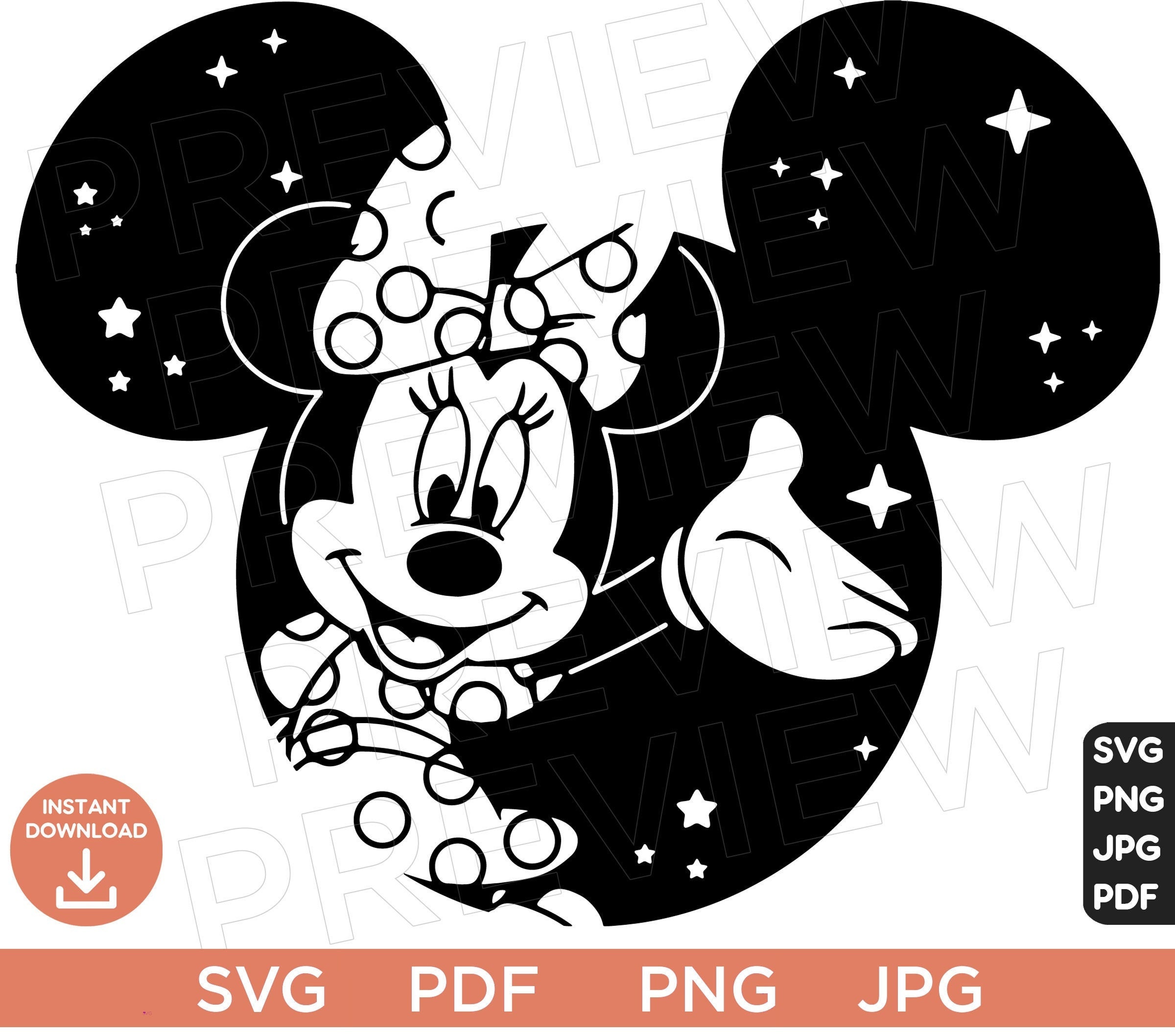 Minnie Mouse Vector Svg Minnie Ears SVG Mouse png Disneyland - Etsy México