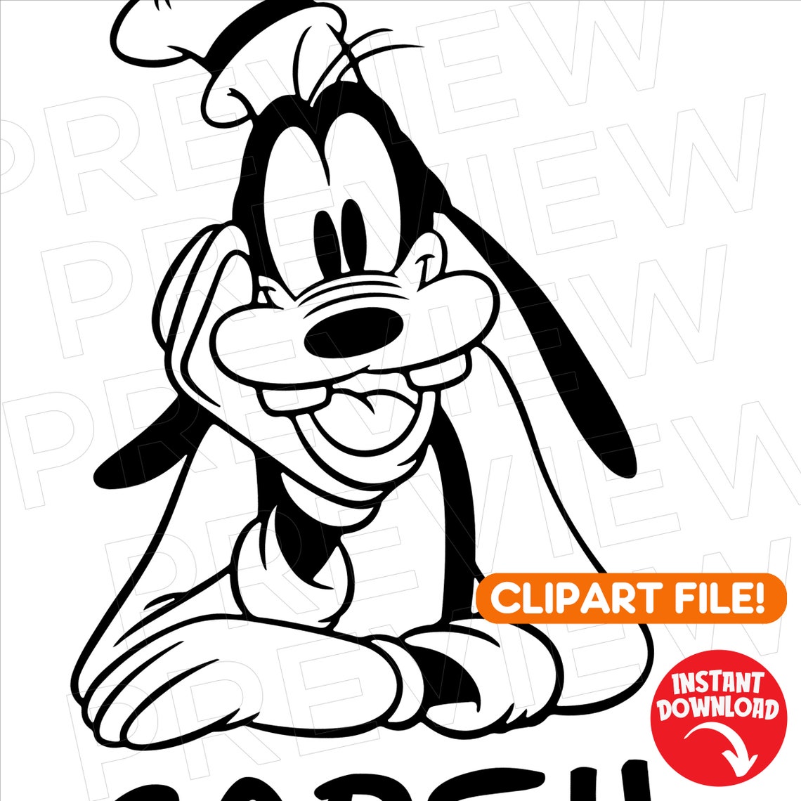 Garsh Goofy Vector Svg Goofy Ears SVG Mouse Png Disneyland - Etsy