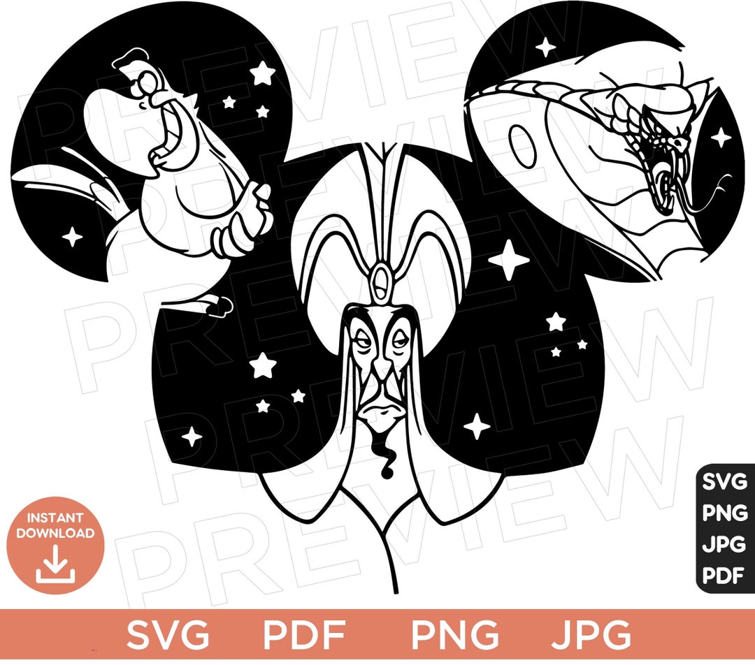 Aladdin Vector Svg Jafar SVG Iago Svg Cobra Svg Aladdin - Etsy UK