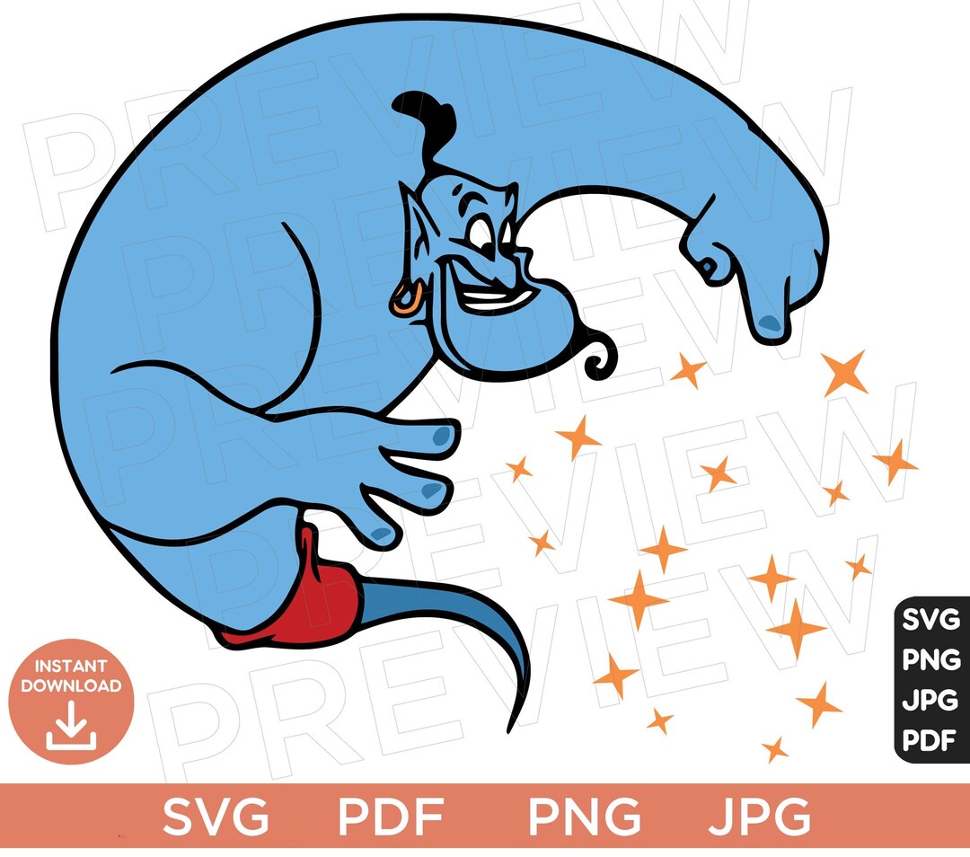 Genie Face SVG Aladdin png clipart Disneyland ears svg - Etsy México