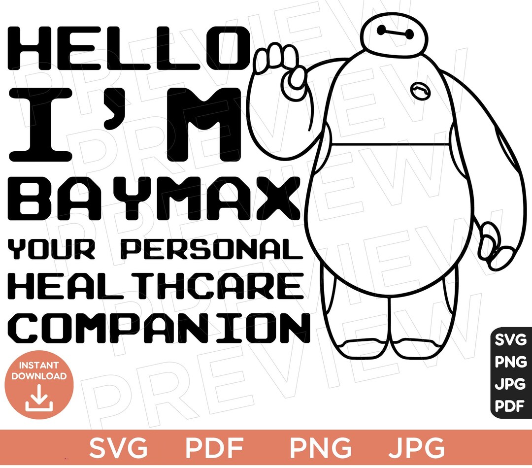 Hola soy Baymax SVG Big Hero png clipart Disneyland orejas - Etsy España