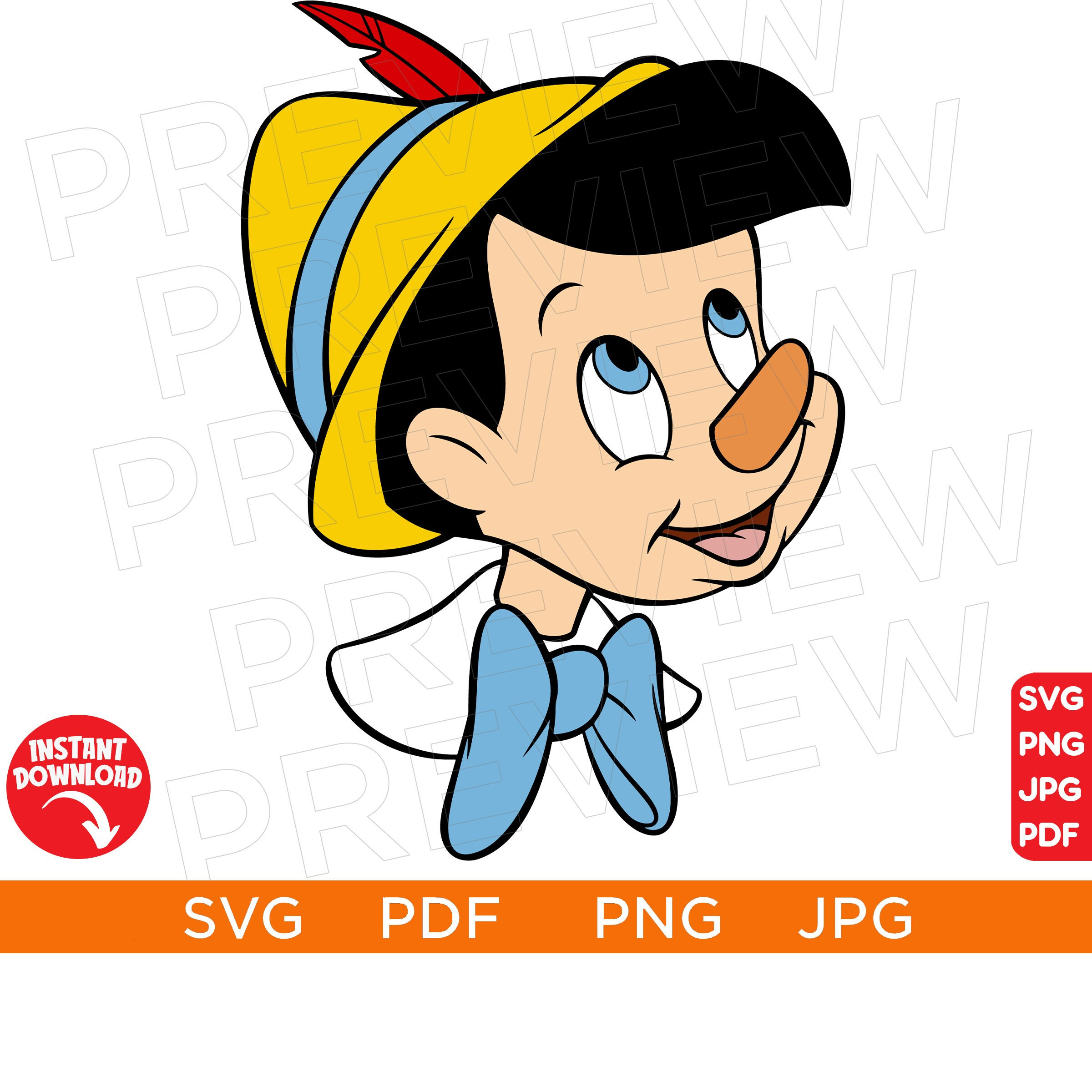 Vector Pinocchio SVG Disneyland Ears Pinocchio Disneyworld - Etsy México