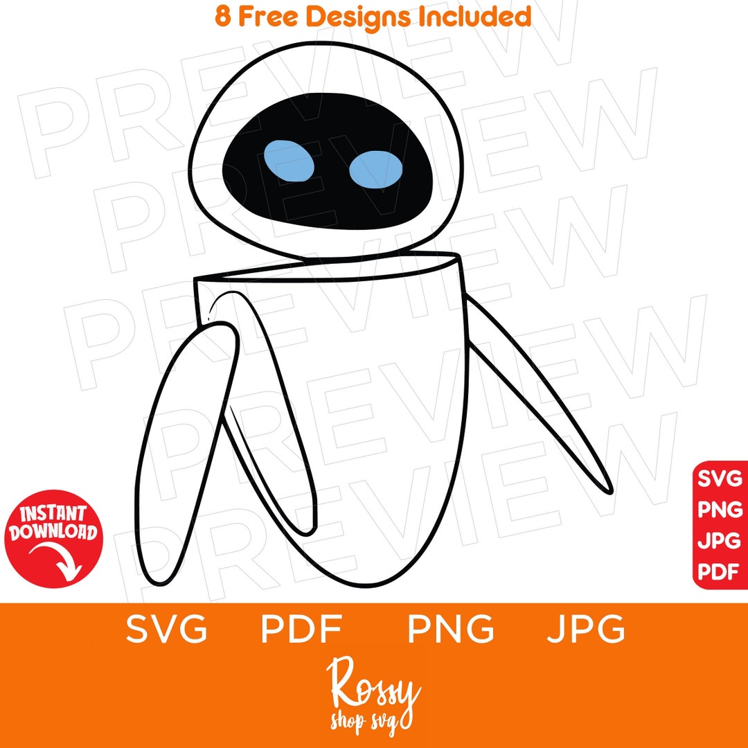 Eve Vector SVG WALL-E Svg Disneyworld Svg Disneyland Ears - Etsy