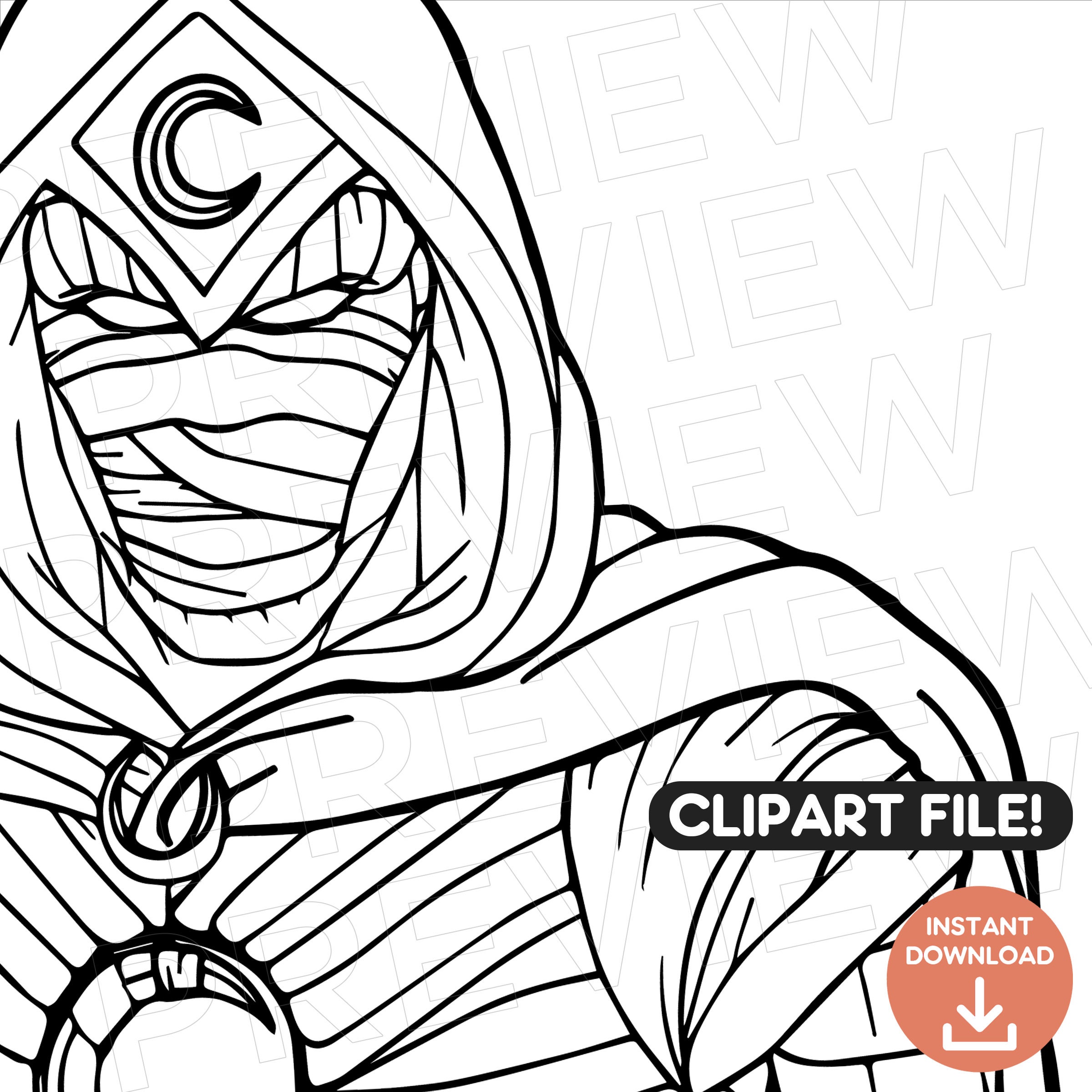 Moon Knight Coloring Pages