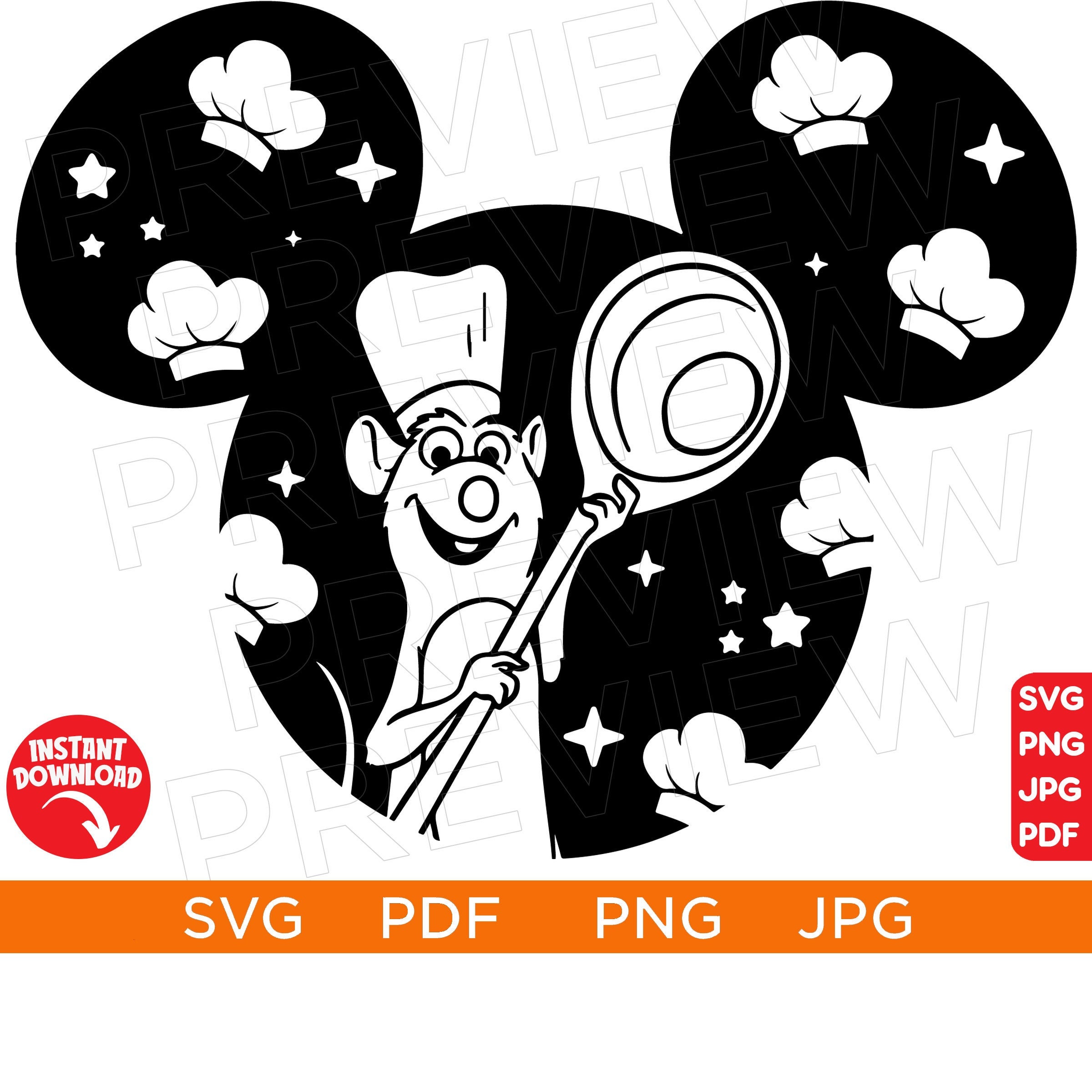 Remy Mouse Ratatouille SVG Disneyland Ears Disneyworld svg png - Etsy ...