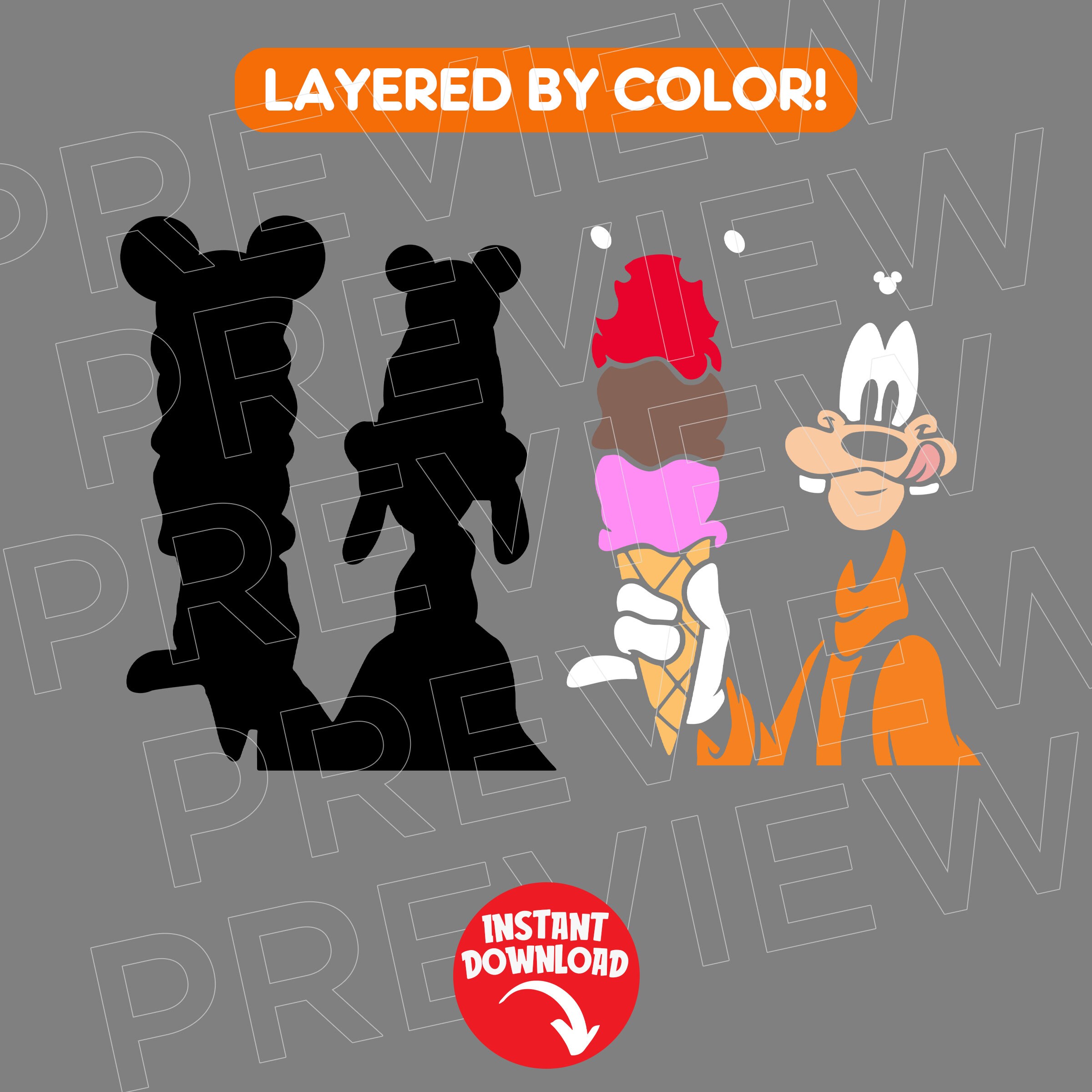 Goofy Ice Cream Vector Svg Goofy Ears SVG Mouse Disneyland - Etsy España