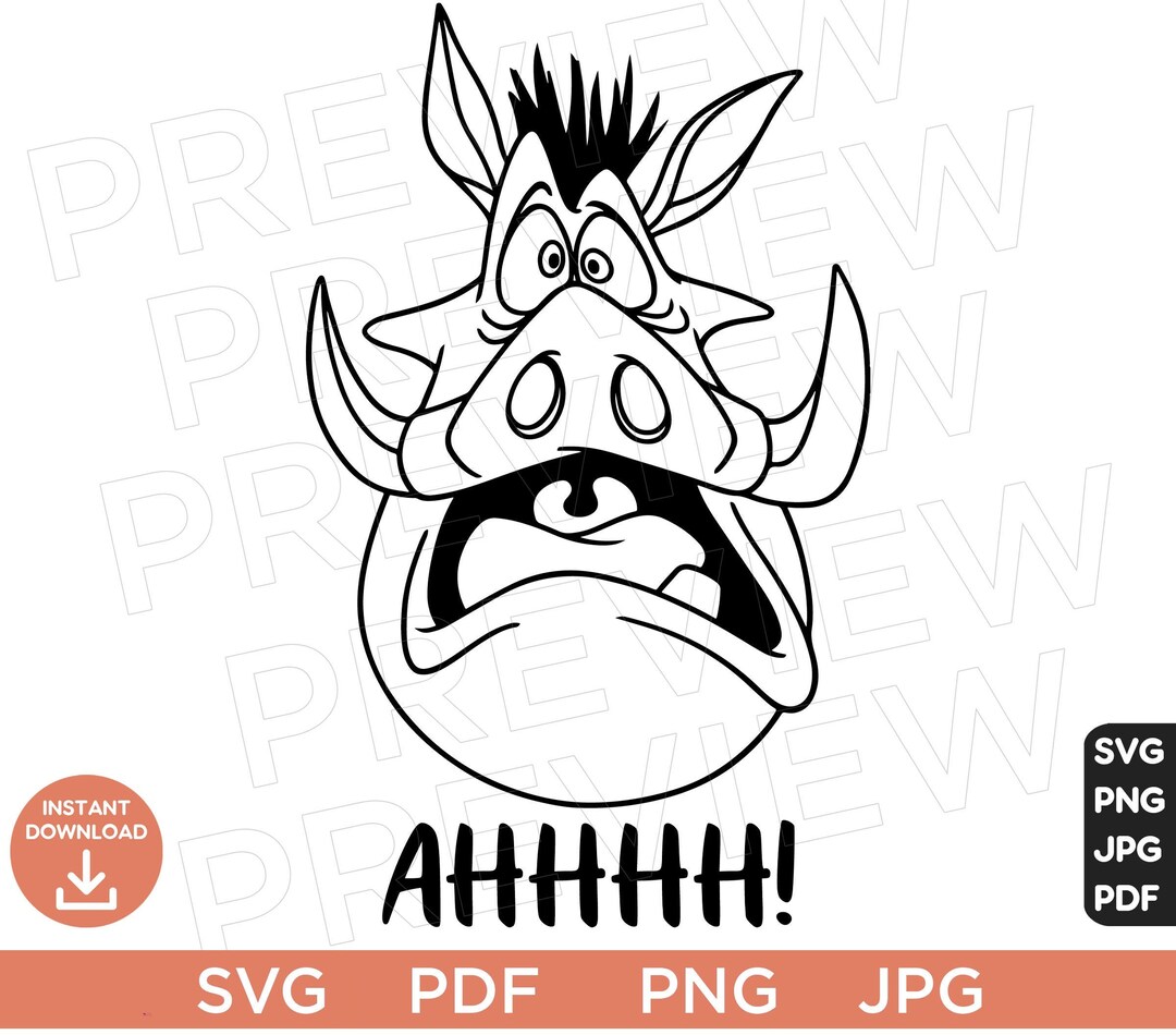 El Rey León SVG Pumba Svg Disneyland Ears Clipart Layered - Etsy España