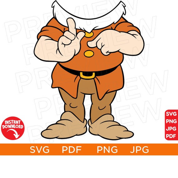 Doc Dwarf Vector SVG Snow White Seven Dwarfs SVG Grumpy - Etsy Australia