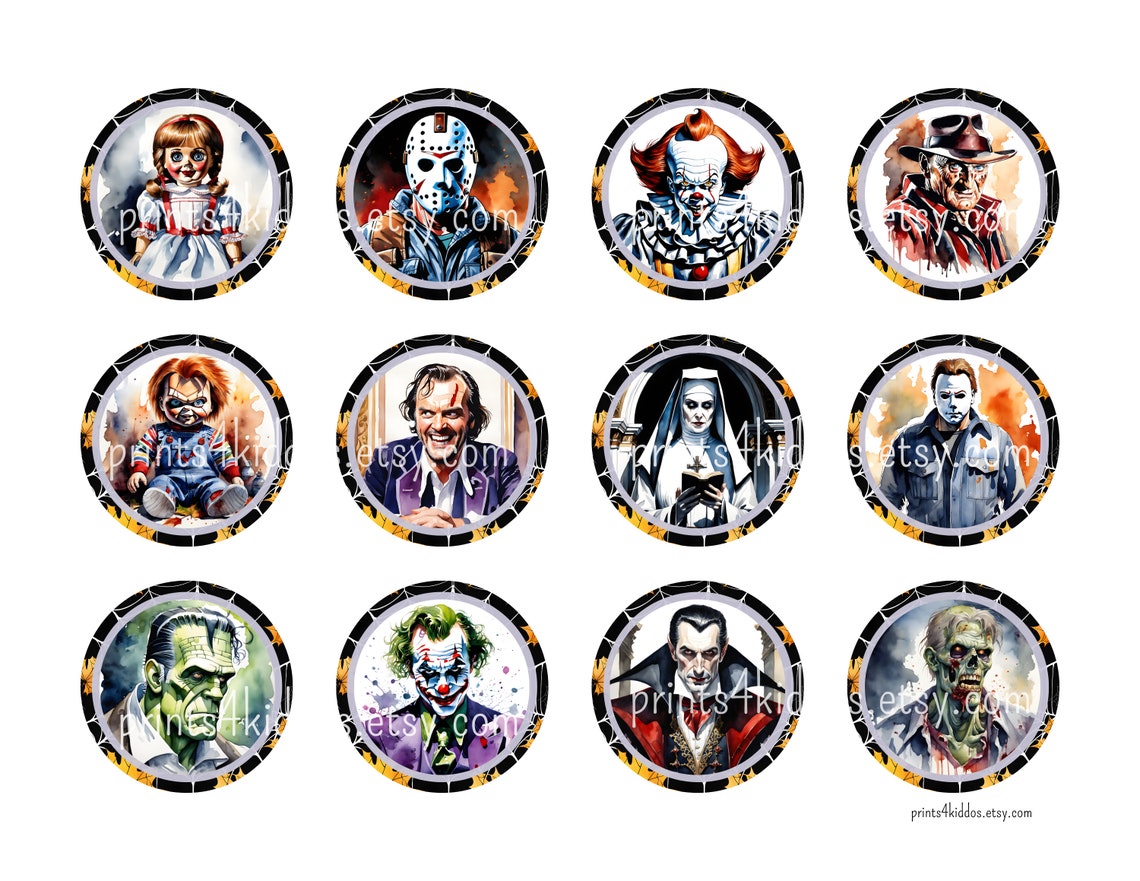 Horror Movie Cupcake Toppers, Halloween Movie, Halloween Party, Favors ...