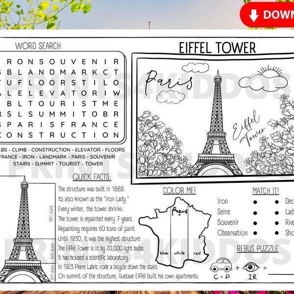 Eiffel Tower Print - Etsy