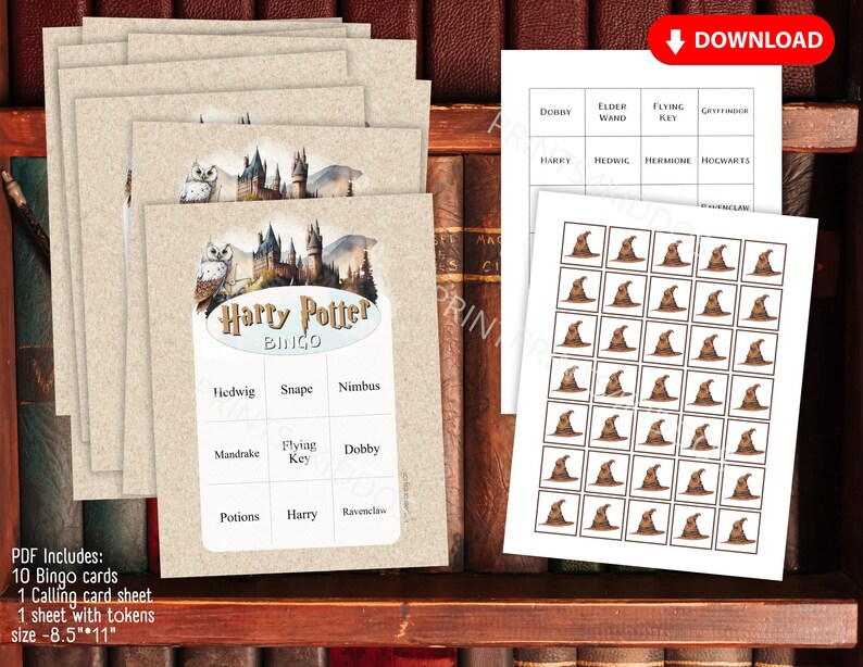 Harry Potter Bingo Printable Board Game Wizard Party - Etsy México