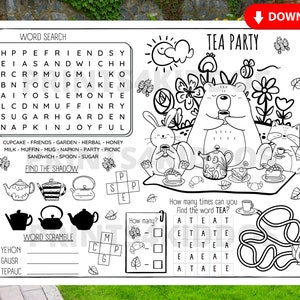 St. Patrick's Day, Coloring Placemat, St. Patrick's Day Activity ...