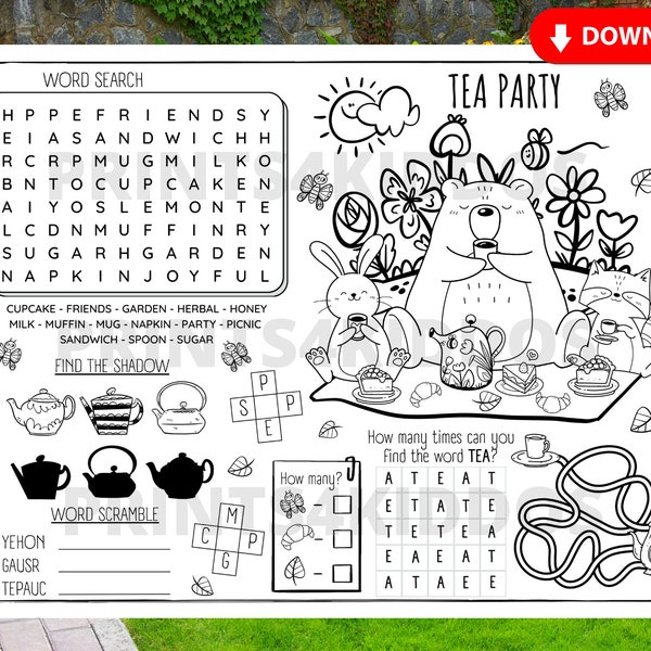St. Patrick's Day, Coloring Placemat, St. Patrick's Day Activity ...