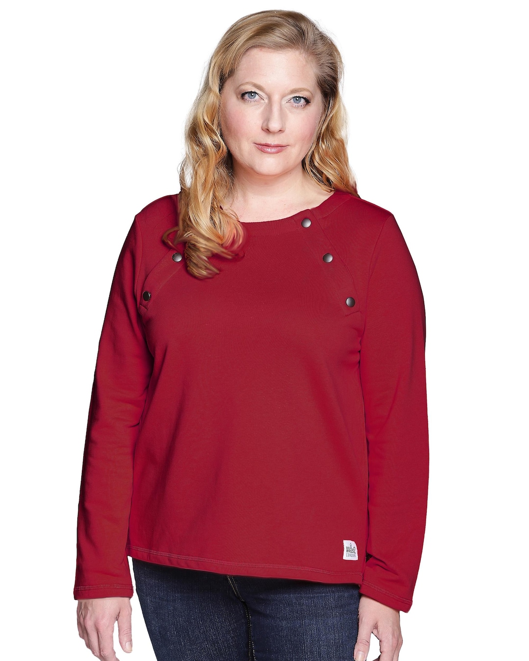 Ruby Red Chemo Shirt: Long Sleeve Port Access Top - Etsy