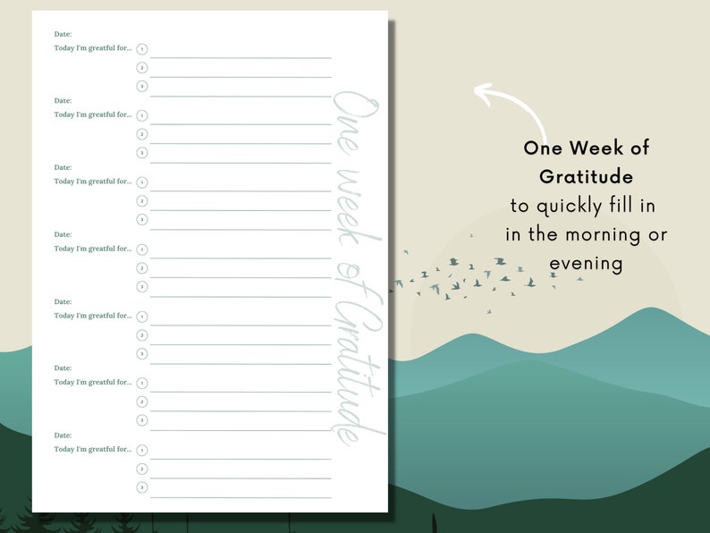Gratitude Journal Printable With Prompt: Daily Gratitude Check in and ...