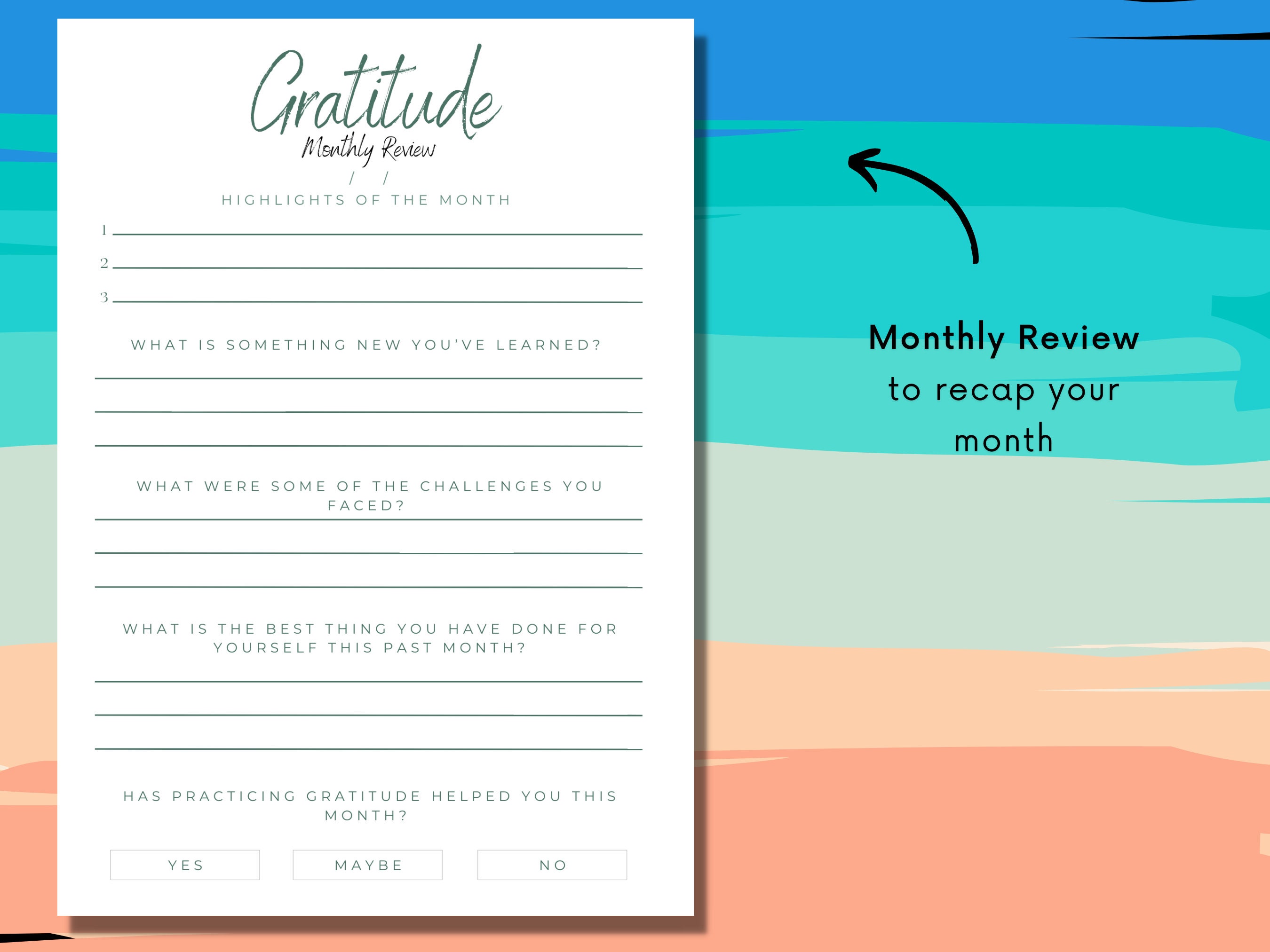Gratitude Journal Printable: Daily Gratitude Check in and Deep Dive PDF ...