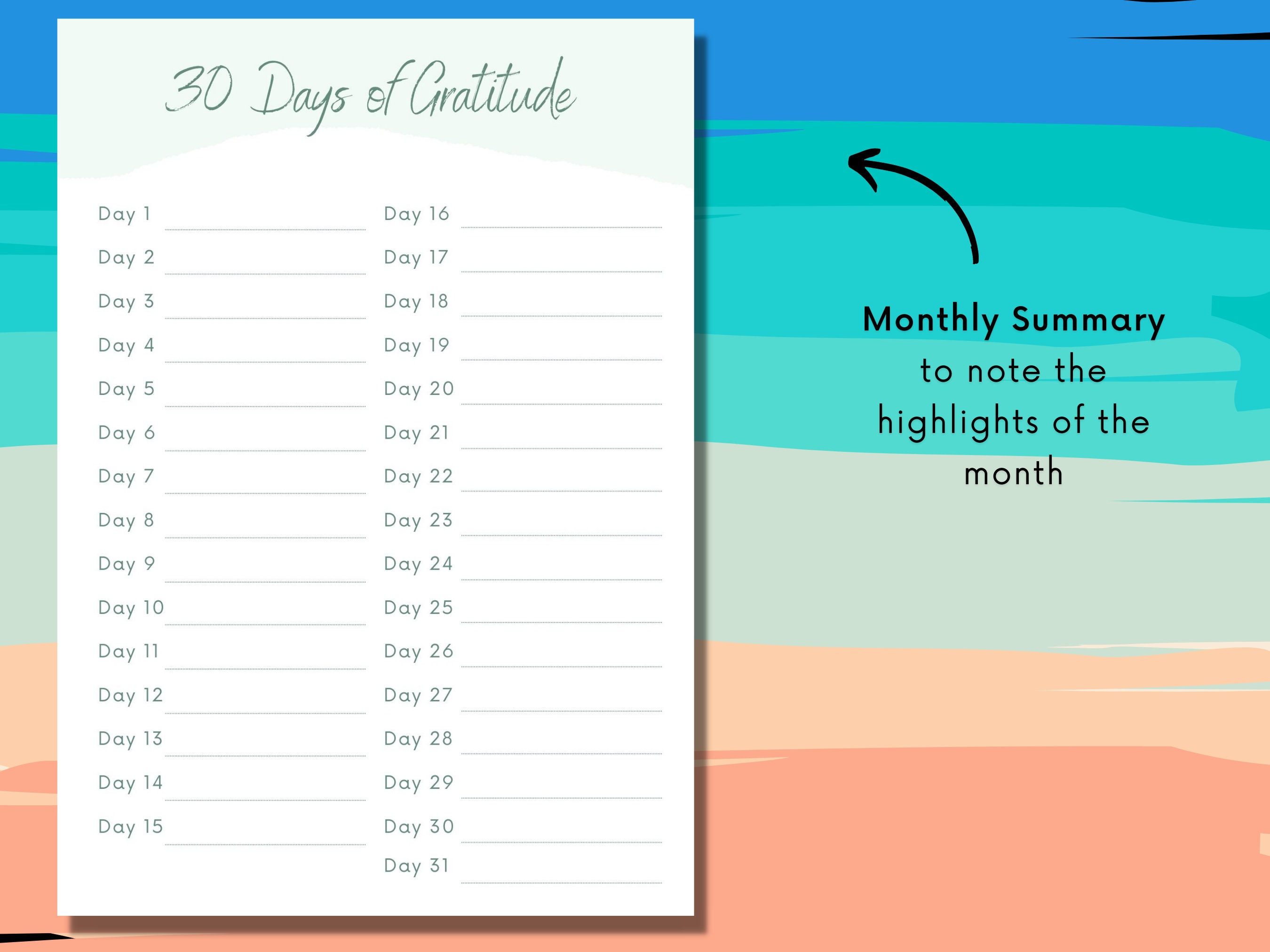 Gratitude Journal Printable: Daily Gratitude Check in and Deep Dive PDF ...