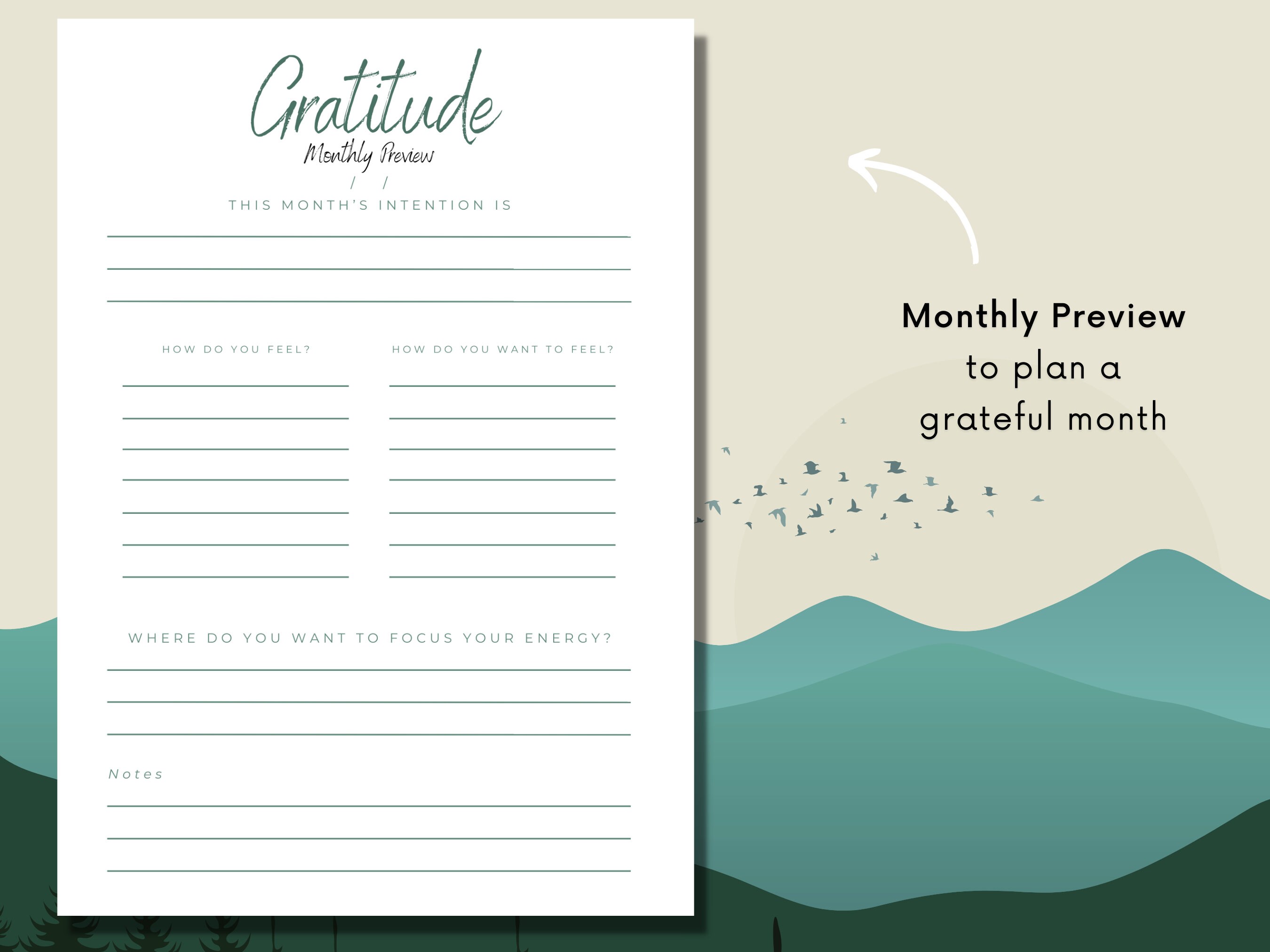 Gratitude Journal Printable With Prompt: Daily Gratitude Check in and ...