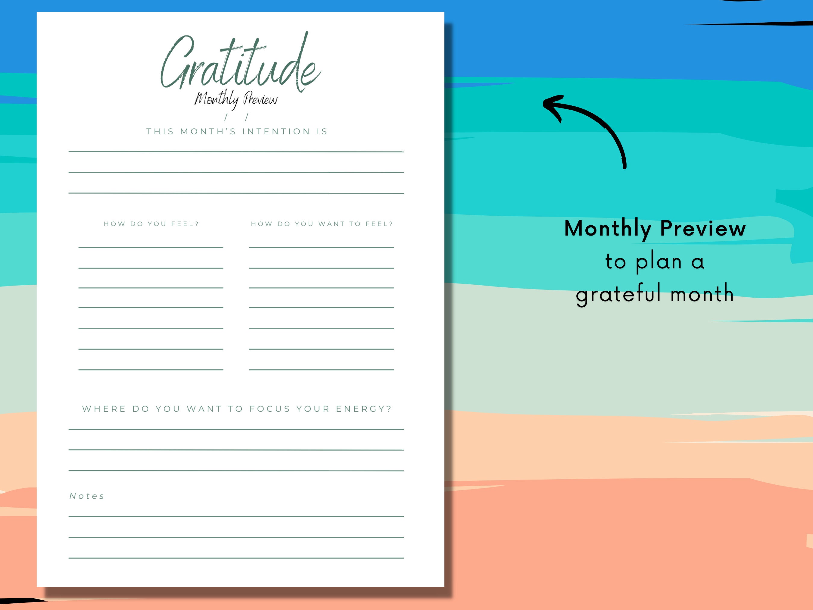 Gratitude Journal Printable: Daily Gratitude Check in and Deep Dive PDF ...