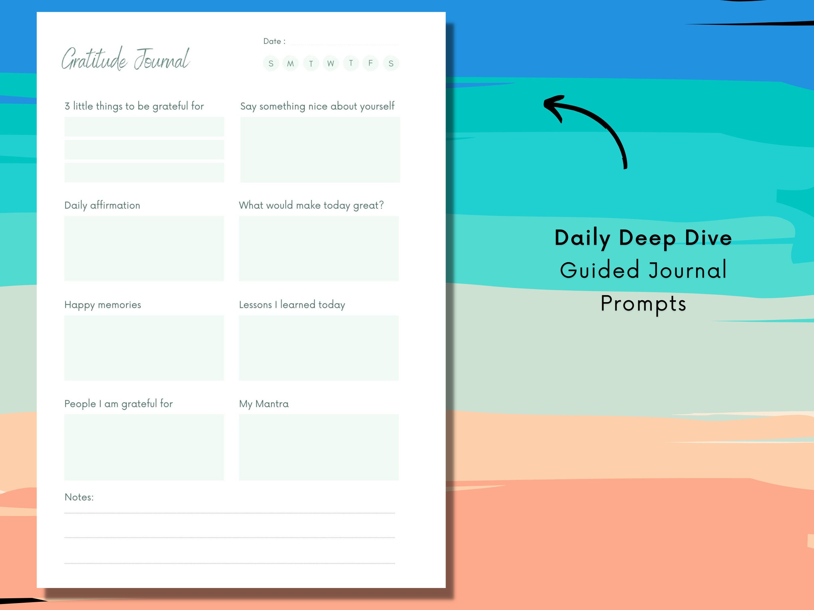 Gratitude Journal Printable: Daily Gratitude Check in and Deep Dive PDF ...