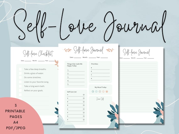 Self Love Journal Printable Pages: Guided Self Love Journal - Etsy