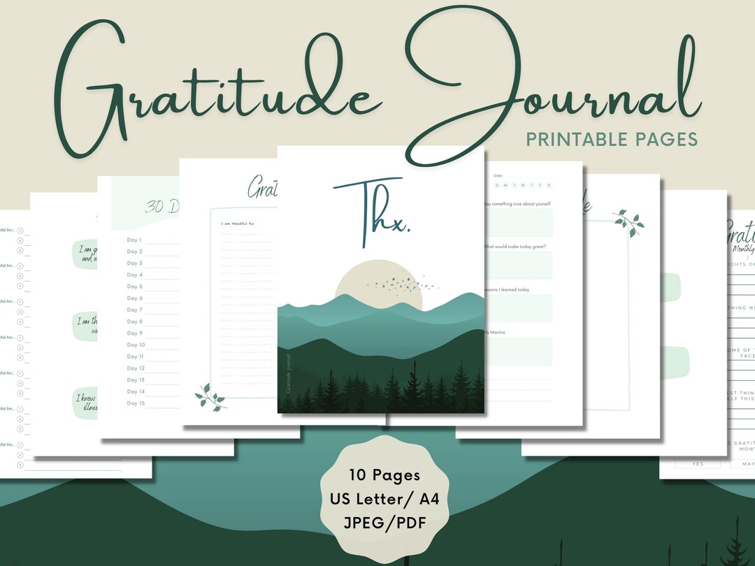 Gratitude Journal Printable With Prompt: Daily Gratitude Check in and ...