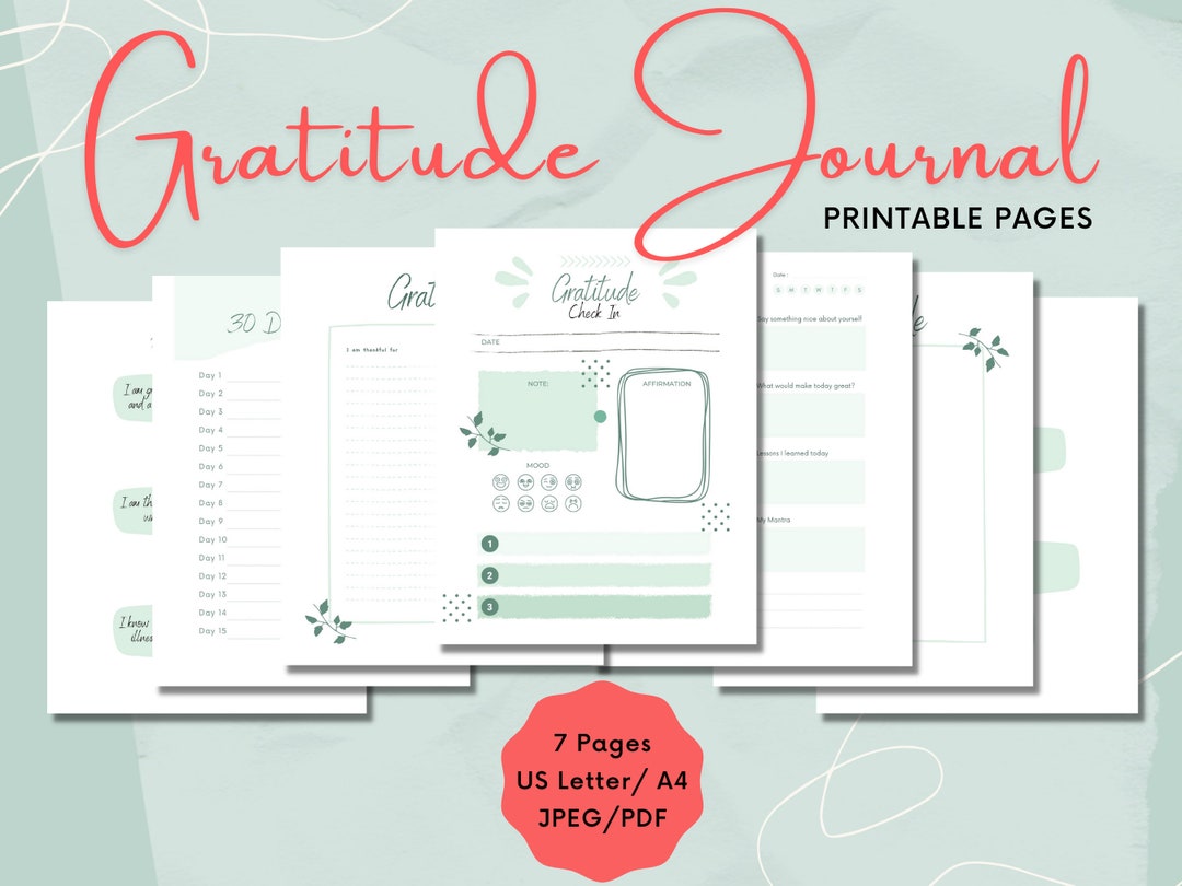Gratitude Journal Printable: Daily Gratitude Check in and Deep Dive PDF ...