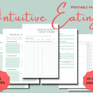 Intuitive Eating Journal: Printable Pages for Practice an Intuitive ...
