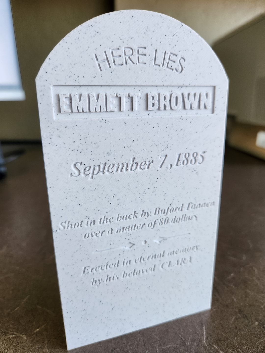 Back to the Future III- Emmett Brown Tombstone - 3d Printed Miniature - Etsy