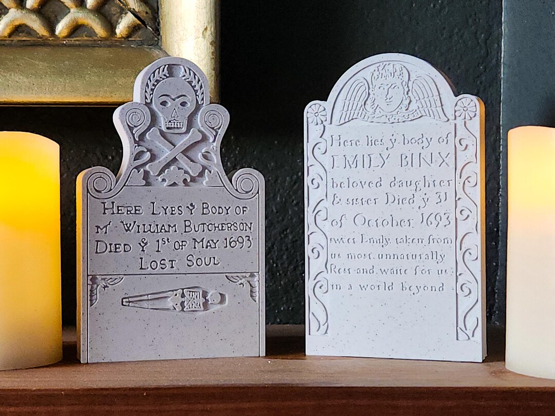Hocus Pocus Tombstone Miniatures - Billy Butcherson & Emily Binx - Etsy