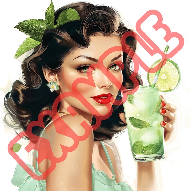 10 Beautiful Pin up as Cocktails Pack /CLIPART/DIGITAL DOWNLOAD - Etsy