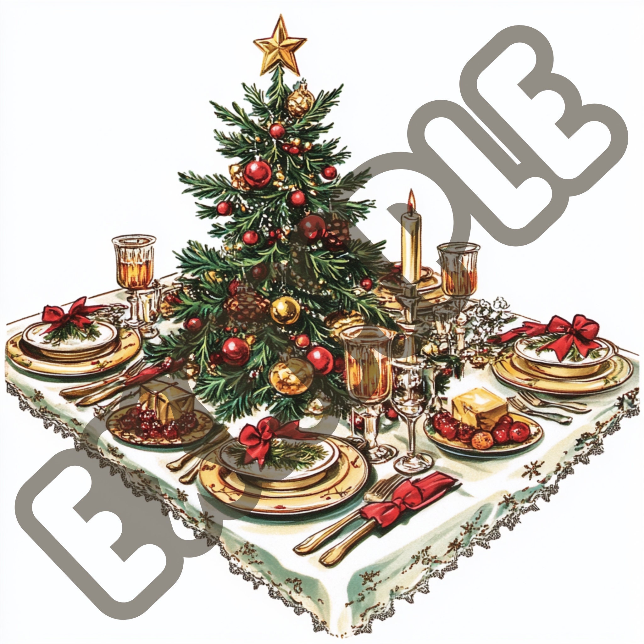 62 Retro Vintage Christmas Decorations Ornaments/ CLIPART/DIGITAL ...