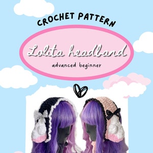 Crochet Pattern Crochet Lolita Headband With Chobits Ears Chii Cosplay ...