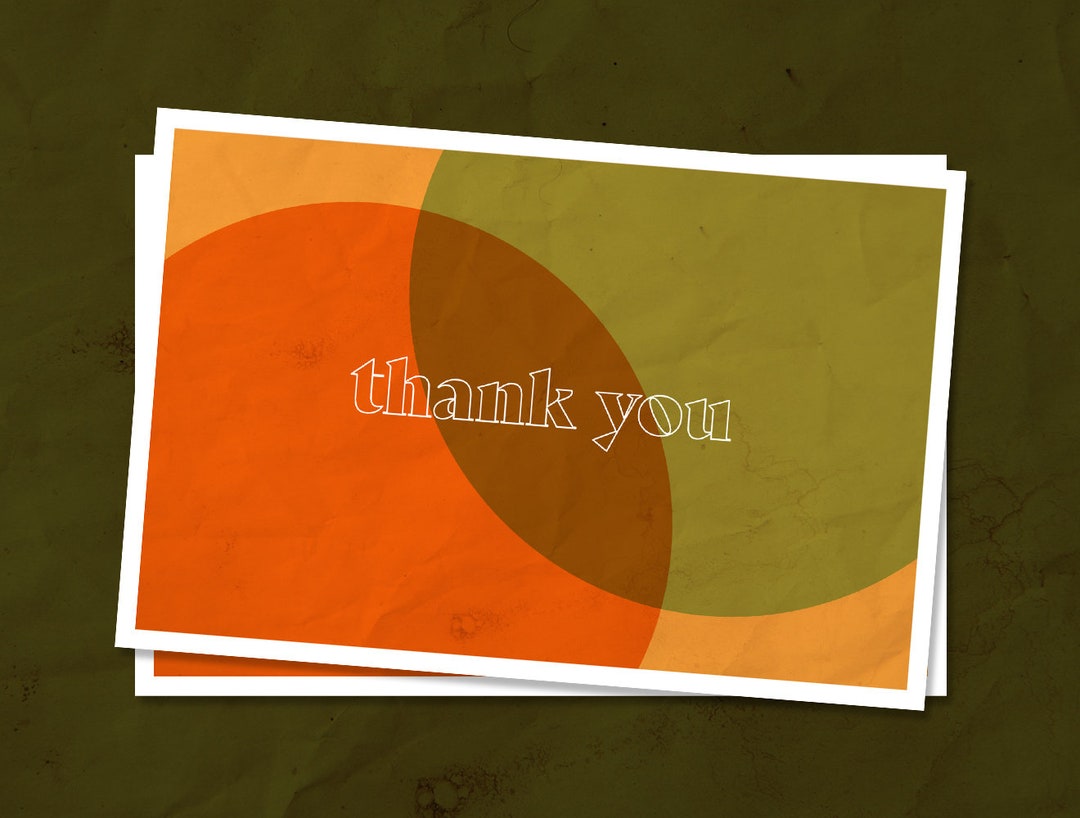 Retro Thank You Card 4"x6" - Etsy