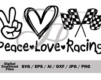 Peace Love Racing Jpeg Printable - Etsy